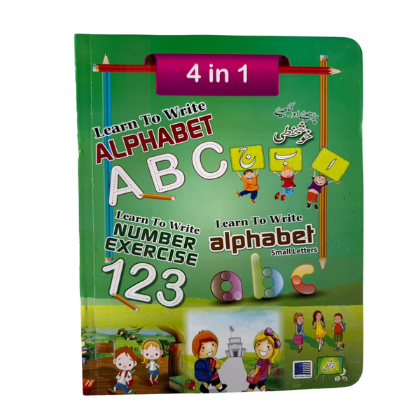 4 in 1 Alphabet Learn to Write Book – Alfajr Store